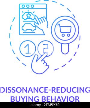 Dissonance-reducing buying behavior concept icon Stock Vector Image ...