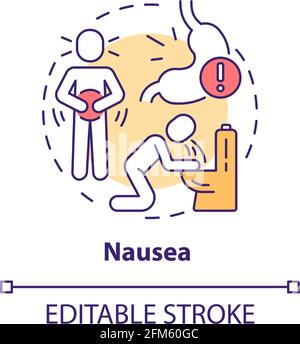 Nausea concept icon. Air pollution disease symptom idea thin line ...