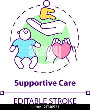 Supportive service line icon, concept sign, outline vector illustration ...
