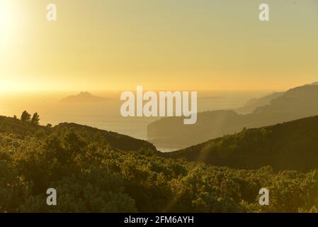 Sunset on the creeks of Cassis Stock Photo - Alamy