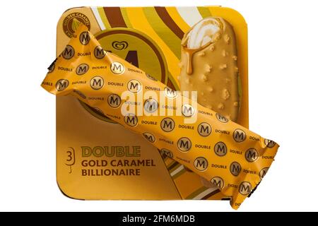 Magnum Double Gold Caramel Billionaire icecream ice cream isolated on ...