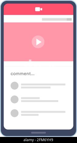 View video sites on smartphone. Vector illustration that is easy to ...