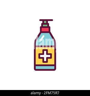 Antiseptic product color line icon. Isolated vector element. Outline ...