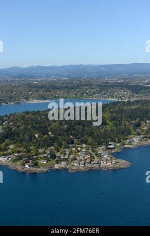 Aerial photo of Ten Mile Point and Cadboro Bay, Vancouver Island ...
