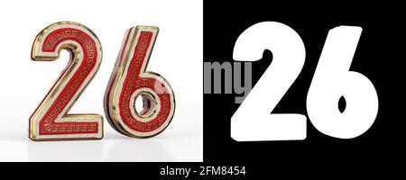 3D Number 26 twenty six lively colours Stock Photo - Alamy