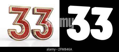 3D Number 33 thirty three lively colours Stock Photo - Alamy