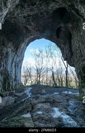 The hillside of Cefn-yr-Ogof or back of the cave at Llanddulas on the ...