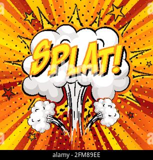 SPLAT text on comic cloud explosion isolated on white background ...