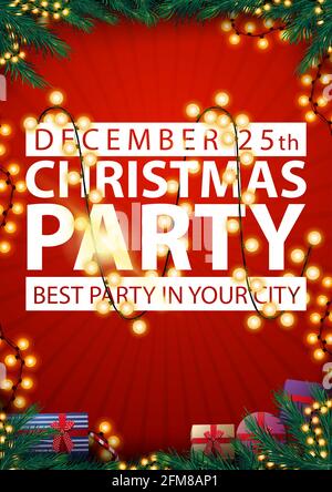Christmas party, best party in your city, black poster with white ...