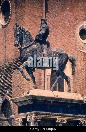 Statue of Bartolomeo Colleoni of 15th century, Venice, Italy. Old ...