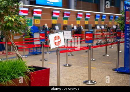 Business Class Check in Counters at Changi Airport Terminal 3 Stock ...