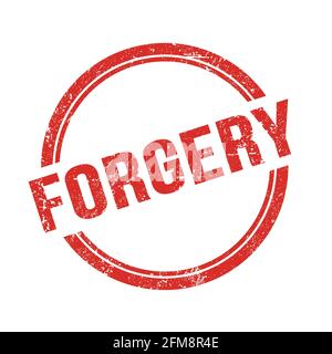 FORGERY text written on red round vintage rubber stamp Stock Photo - Alamy