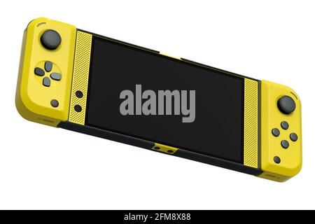 Realistic video game controllers attached to touch screen isolated on ...