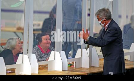 Liverpool Independent mayoral candidate Stephen Yip walks around as ...