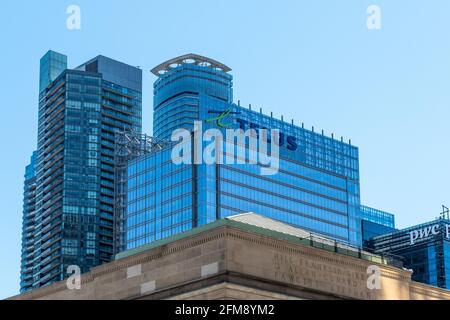 TELUS sign on a modern building in downtown Toronto, Canada Stock Photo ...