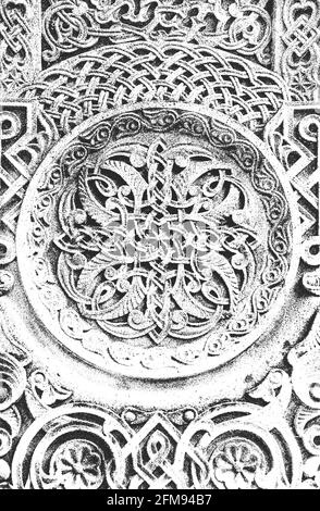 Distressed overlay texture of concrete with ornament, pattern. grunge ...