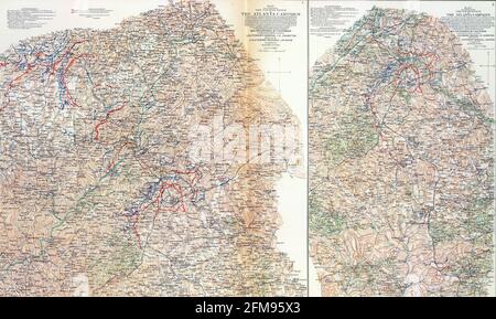 The old map of Sherman's Campaigns against Atlanta on an Atlas ...