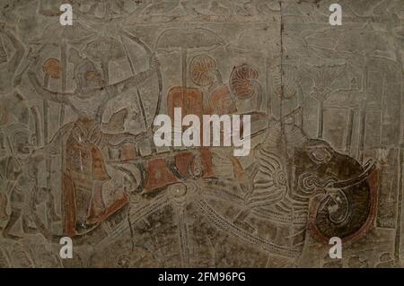 Stone bas-relief carving archer with drawn bow figure Borobudur 9th ...