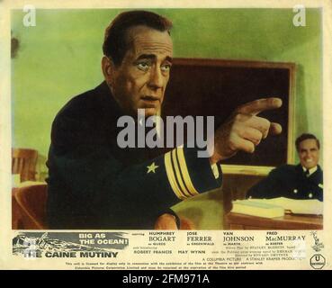 HUMPHREY BOGART as Captain Queeg on set location candid with Director ...