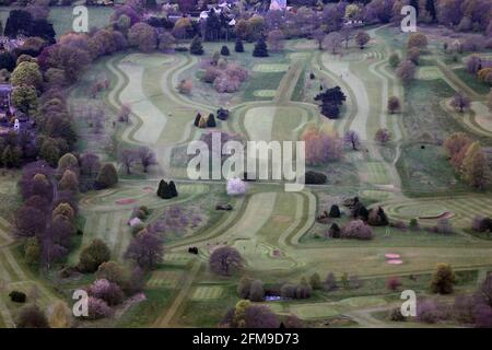 aerial view of Woolley Park Golf Club & golf course near Wakefield ...