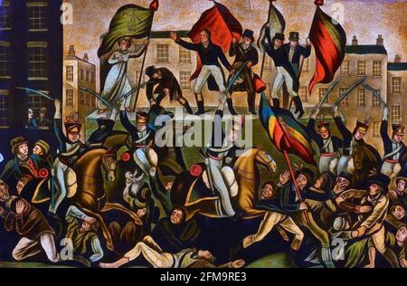 The Peterloo Massacre at St Peter's Field, Manchester, Lancashire ...