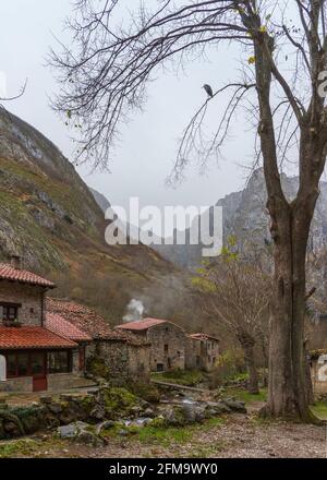 Bulnes village in Picos de Europa, Asturias, Spain Stock Photo - Alamy
