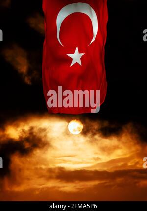 Turkish Flag, Flag design and presentation study - Turkey : 3D ...