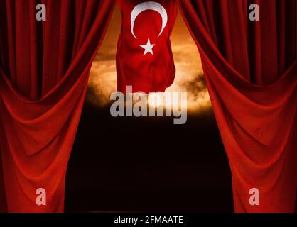 Turkish Flag, Flag design and presentation study - Turkey : 3D ...