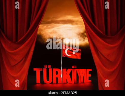 Turkish Flag, Flag design and presentation study - Turkey : 3D ...
