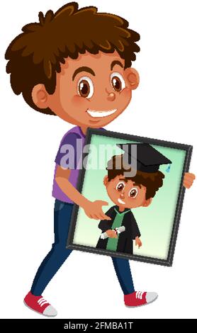 school boy in graduation clothes and hat Stock Vector Image & Art - Alamy