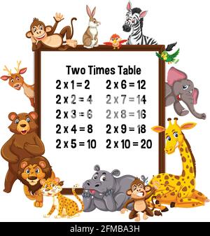 Animal and Math Times Table illustration Stock Vector Image & Art - Alamy