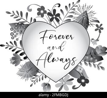 Always and Forever Heart Graphic with rings Stock Photo - Alamy
