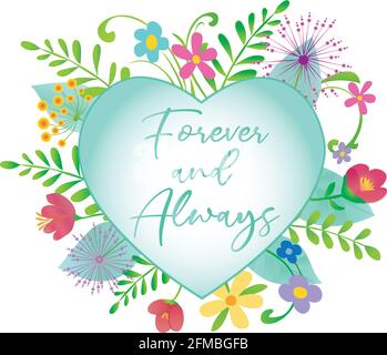 Always and Forever Heart Graphic with rings Stock Photo - Alamy