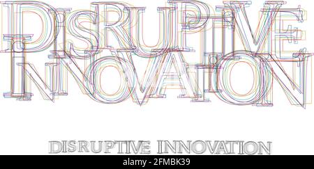 Vector word Disruptive, made with colorful lines in confusion Stock ...