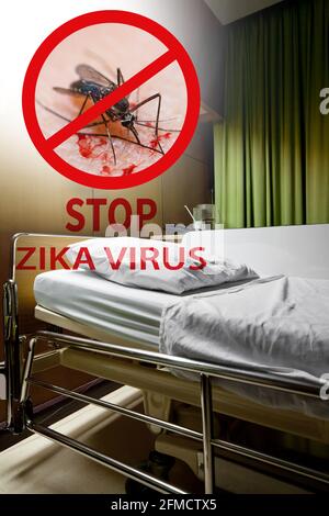 Zika virus, stop mosquito sign. Conceptual about Zika pregnancy fear medical and virus danger ...