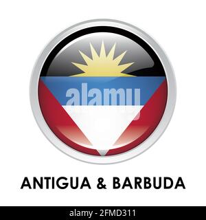 Map of Antigua and Barbuda, flag map, National colors background Stock ...