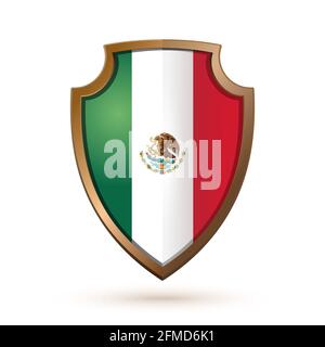 Mexico coat of arms and flag, official symbol of the nation Stock ...