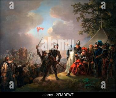 The Legend of the Danish Flag. The Dannebrog falling from the sky ...