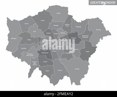 greater london administrative map Stock Vector Image & Art - Alamy