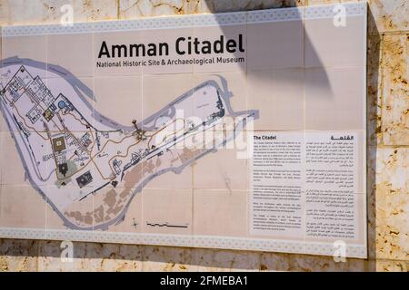 Amman Jordan. The Citadel Map Stock Photo - Alamy