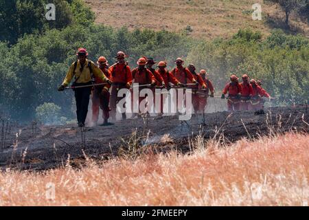 Benicia, CA, USA. 8th May, 2021. A hand crew from the California ...