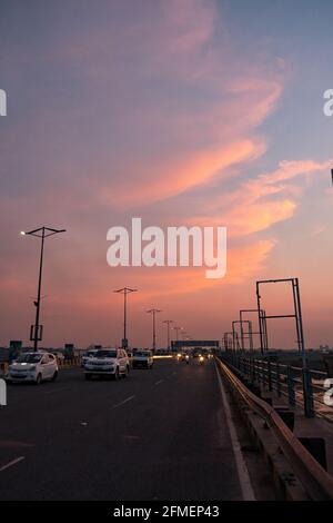 An evening shot from DND expressway, Delhi, India Stock Photo - Alamy