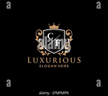 CF Letter Royal Luxury Logo template in vector art for Restaurant ...