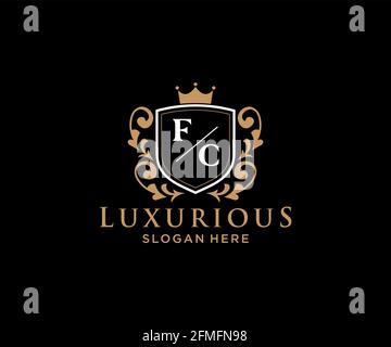 FC Letter Royal Luxury Logo template in vector art for Restaurant ...