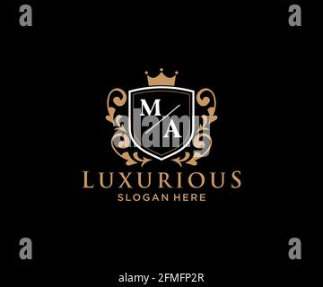 MA Letter Royal Luxury Logo template in vector art for Restaurant ...