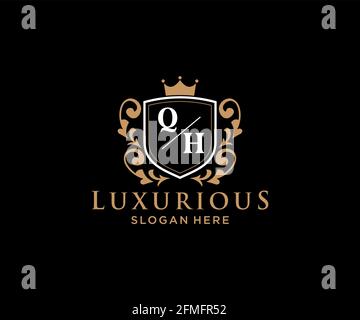 QH Letter Royal Luxury Logo template in vector art for Restaurant ...