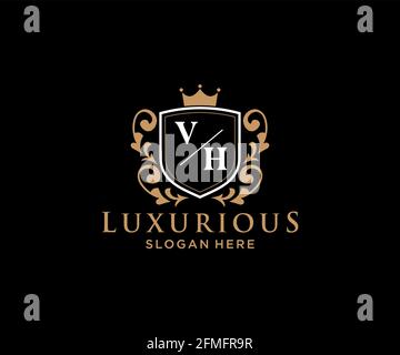 VH Letter Royal Luxury Logo template in vector art for Restaurant ...
