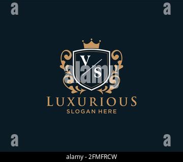 VS Letter Royal Luxury Logo template in vector art for Restaurant ...