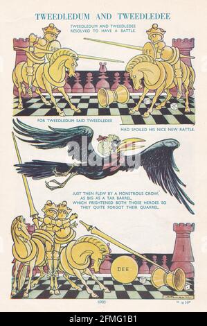 Tweedledum and Tweedledee Alice Through the Looking Glass Illustration ...