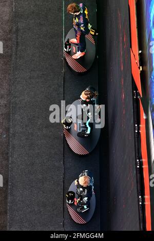 The podium (L to R): Max Verstappen (NLD) Red Bull Racing, second ...